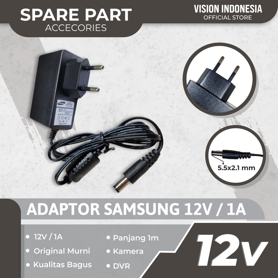 Jual ADAPTOR 12V 1A SAMSUNG ORIGINAL MURNI / ADAPTOR 1A 12V SAMSUNG ...