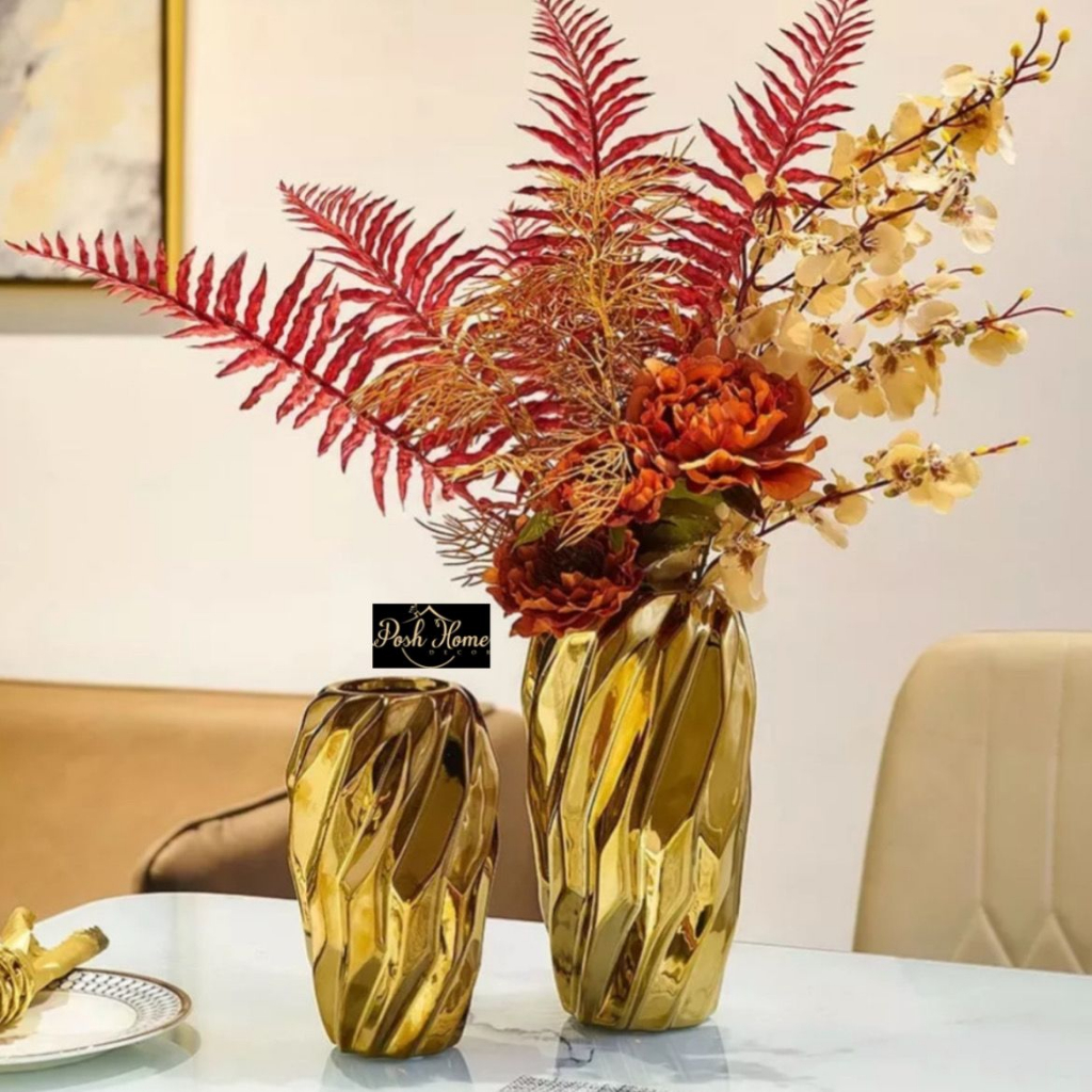 Jual VAS BUNGA GOLD LUXURY / FLOWER VAS GOLD CERAMIC LUXURY/ DEKORASI ...