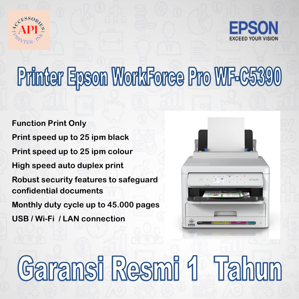 Jual Printer Epson WorkForce Pro WF-C5390 WF C5390 Wi-Fi Duplex LAN ...