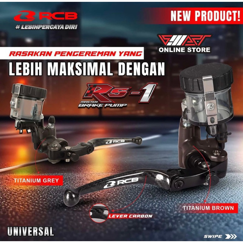 Jual MASTER REM TABUNG RCB RS1 RS-1 CARBON 17 MM KANAN DAN KIRI ...