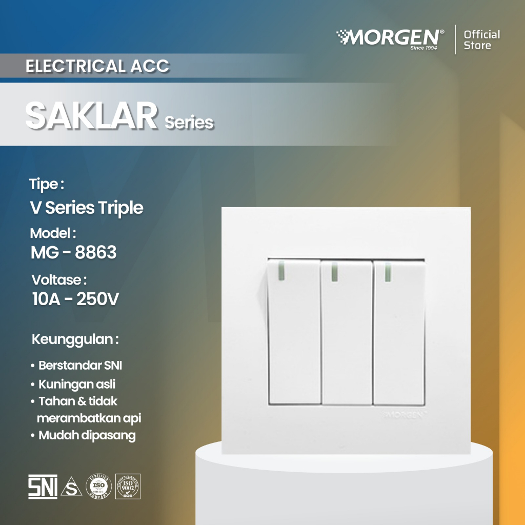 Jual Morgen MG-8863 VS Series IB SAKLAR TRIPLE Inbow Inbo / IB 3 Saklar ...