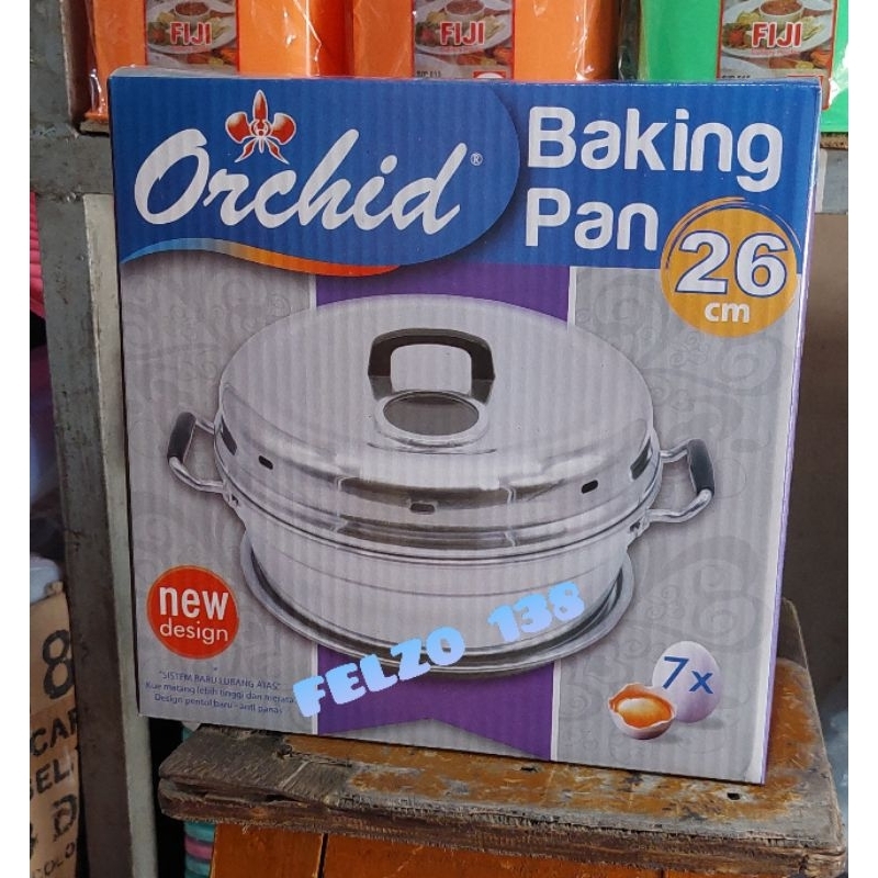 Jual BAKING PAN ORCHID 26 CM/ 7 TELUR/ PEMANGGANG KUE BOLU | Shopee ...