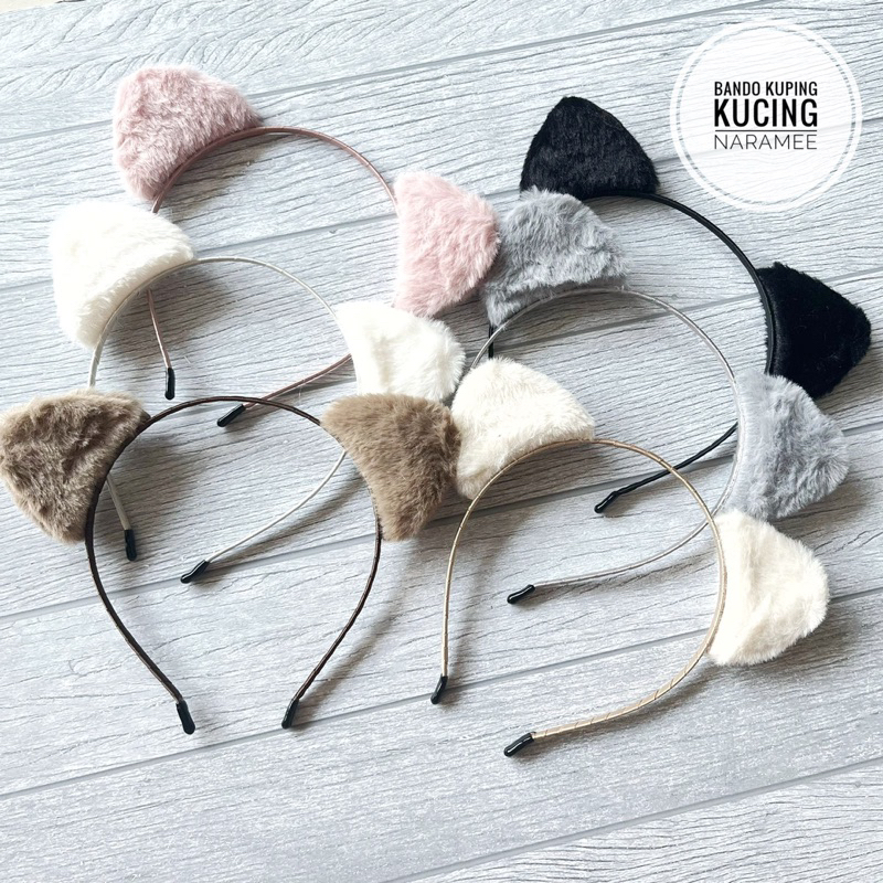 Jual Naramee Bando Kuping Kucing Bulu Korea Style/Bando Anak Kuping ...