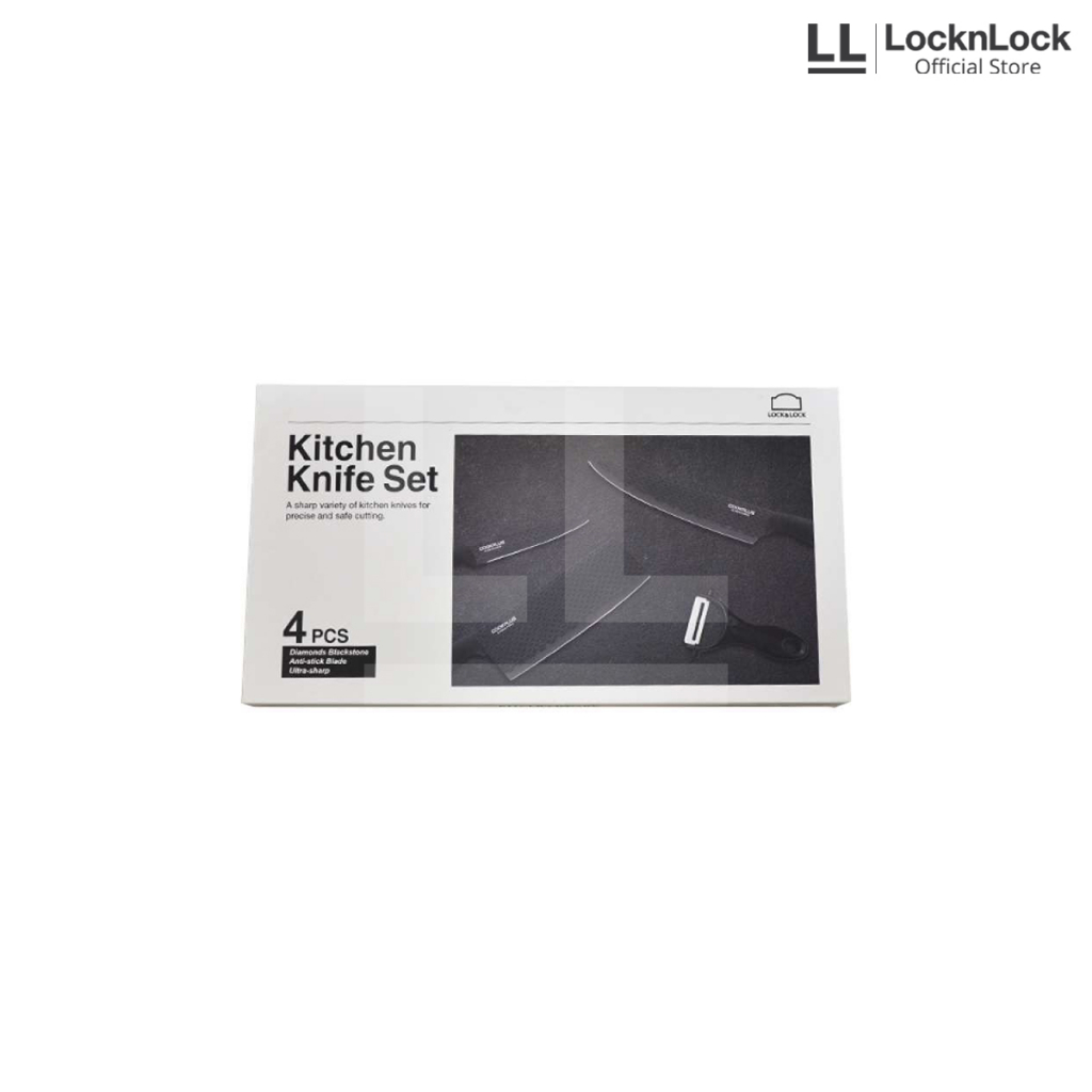 Jual LocknLock Pisau Set Cookplus Knife 4P Set With Color Box Black ...