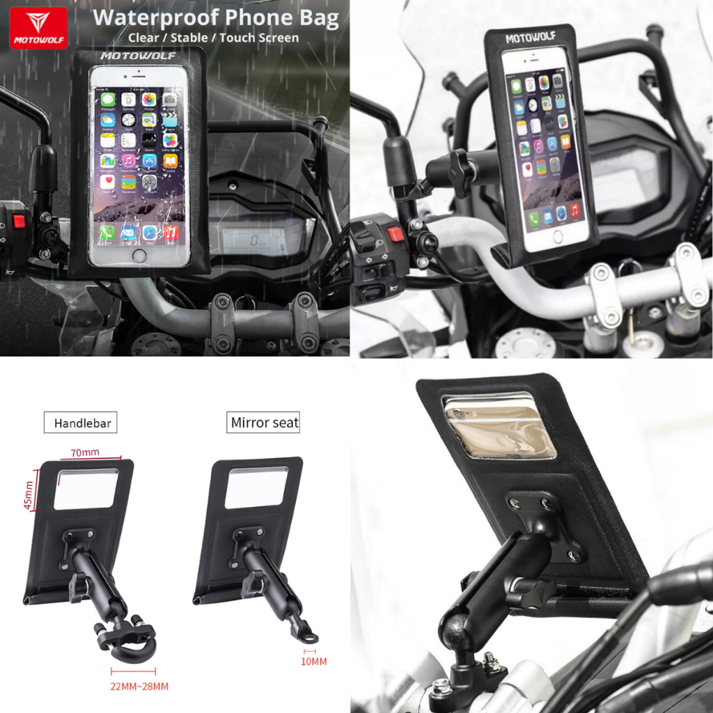 Jual Holder HP Motor Waterproof Stang Motowolf V3 Universal Ori Premium | Shopee Indonesia