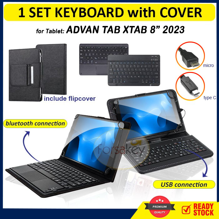 Jual Advan Xtab 8" 8 Inch 2023 Bluetooth Keyboard Case Casing Cover ...