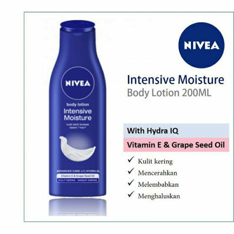 Jual Nivea Intensive Moisture Body Lotion 48 Jam Deep Moisture Essence Biru (200ml) | Shopee ...