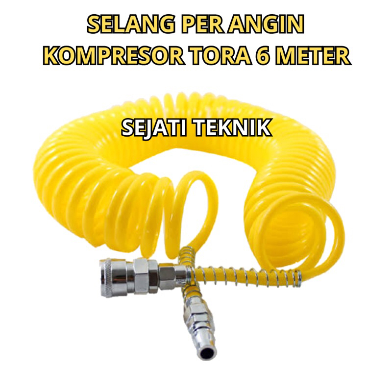 Jual Tora recoil hose 6 meter selang angin spiral 6 meter kompresor ...