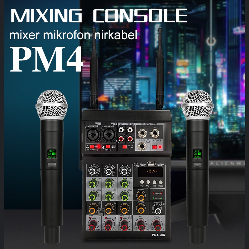 Jual PM4 MINI Mixer Audio USB / Electro Bluetooth 4 Channel mendukung ...