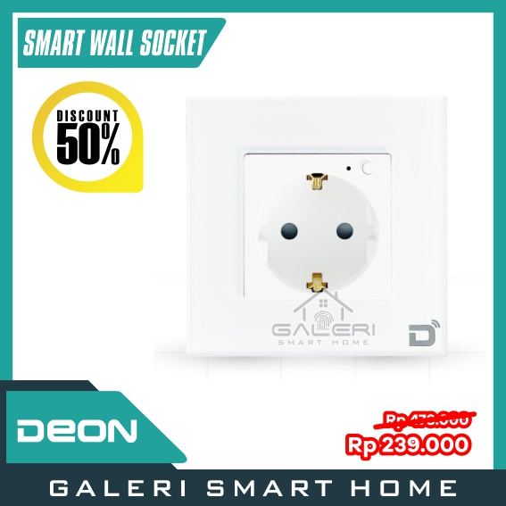 Jual Stop Kontak DEON SMART SOCKET WALL EU White Colokan Listrik ...