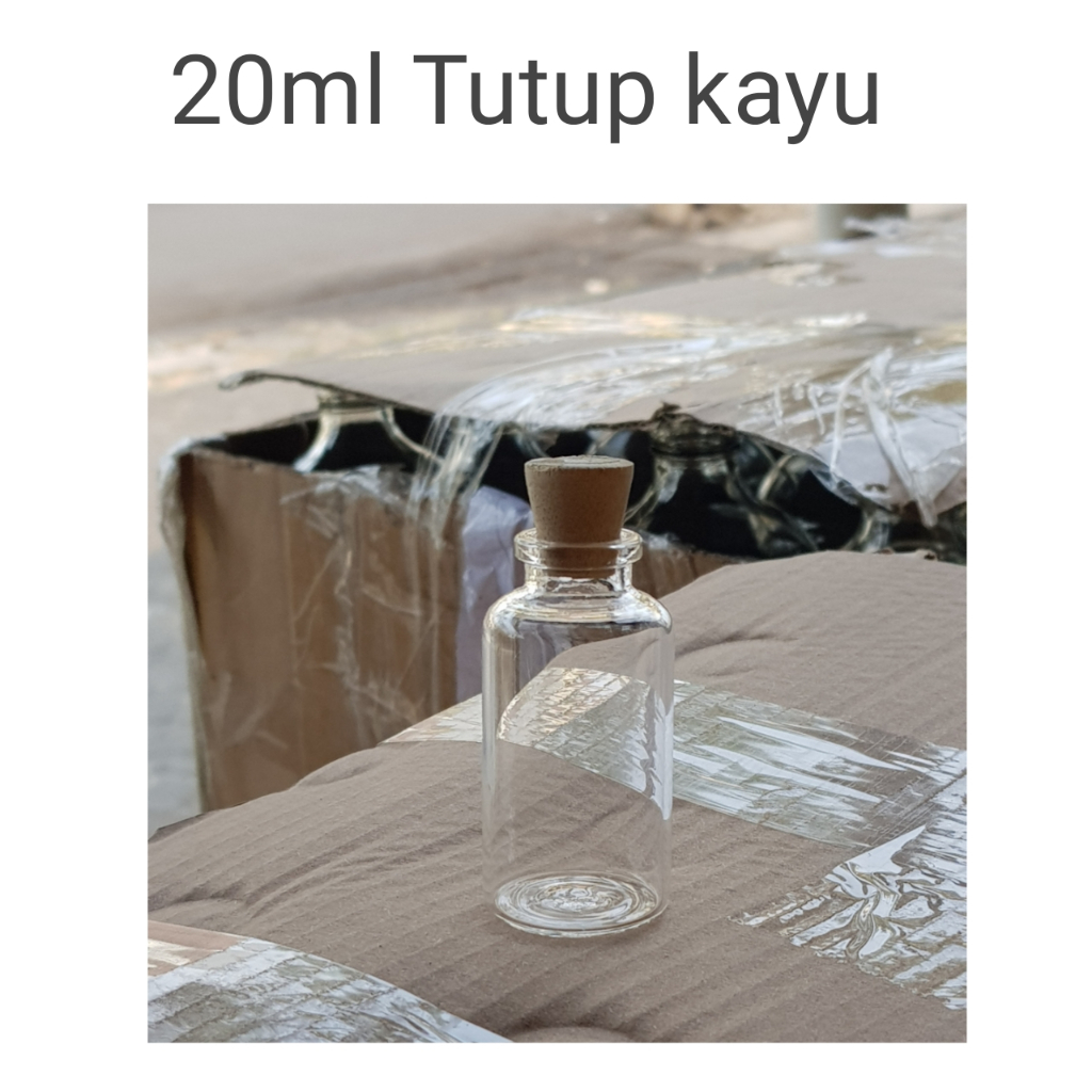 Jual 20 / 30 ML vial tutup karet Botol Vial 20ml / Botol Kaca Tutup ...