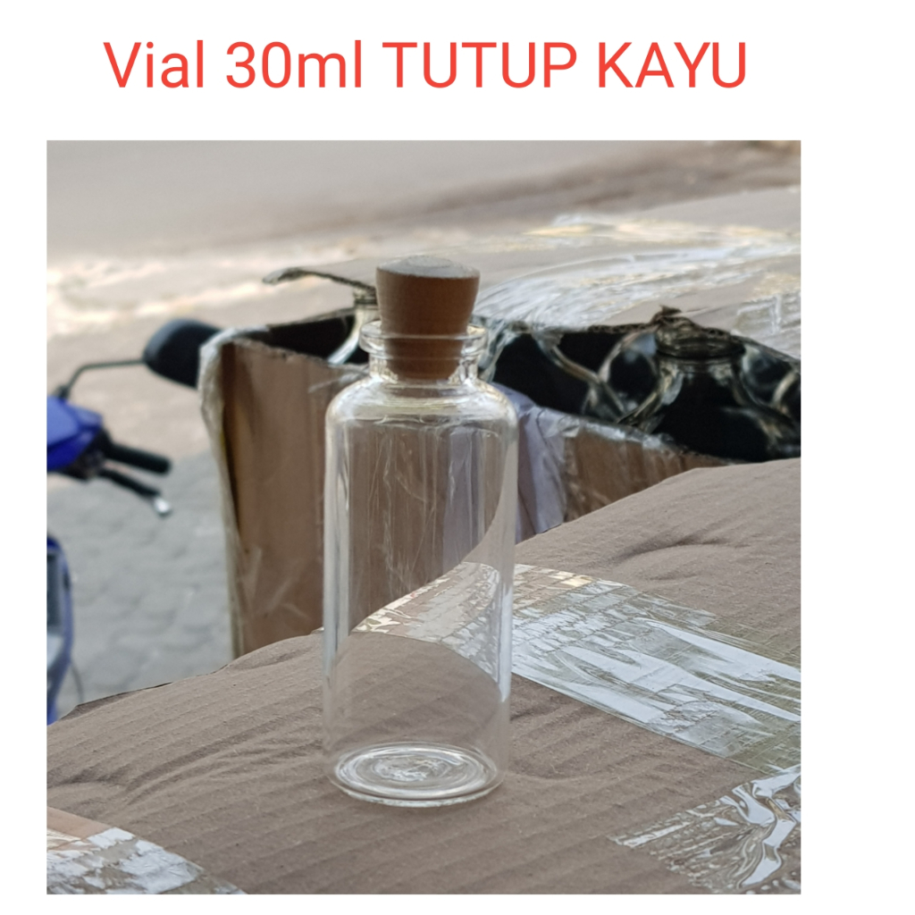 Jual 20 / 30 ML vial tutup karet Botol Vial 20ml / Botol Kaca Tutup ...