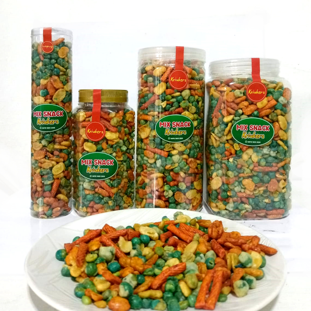Jual Kacang Campur Mix Toples Snack Makanan Ringan Rasa Manis Pedas