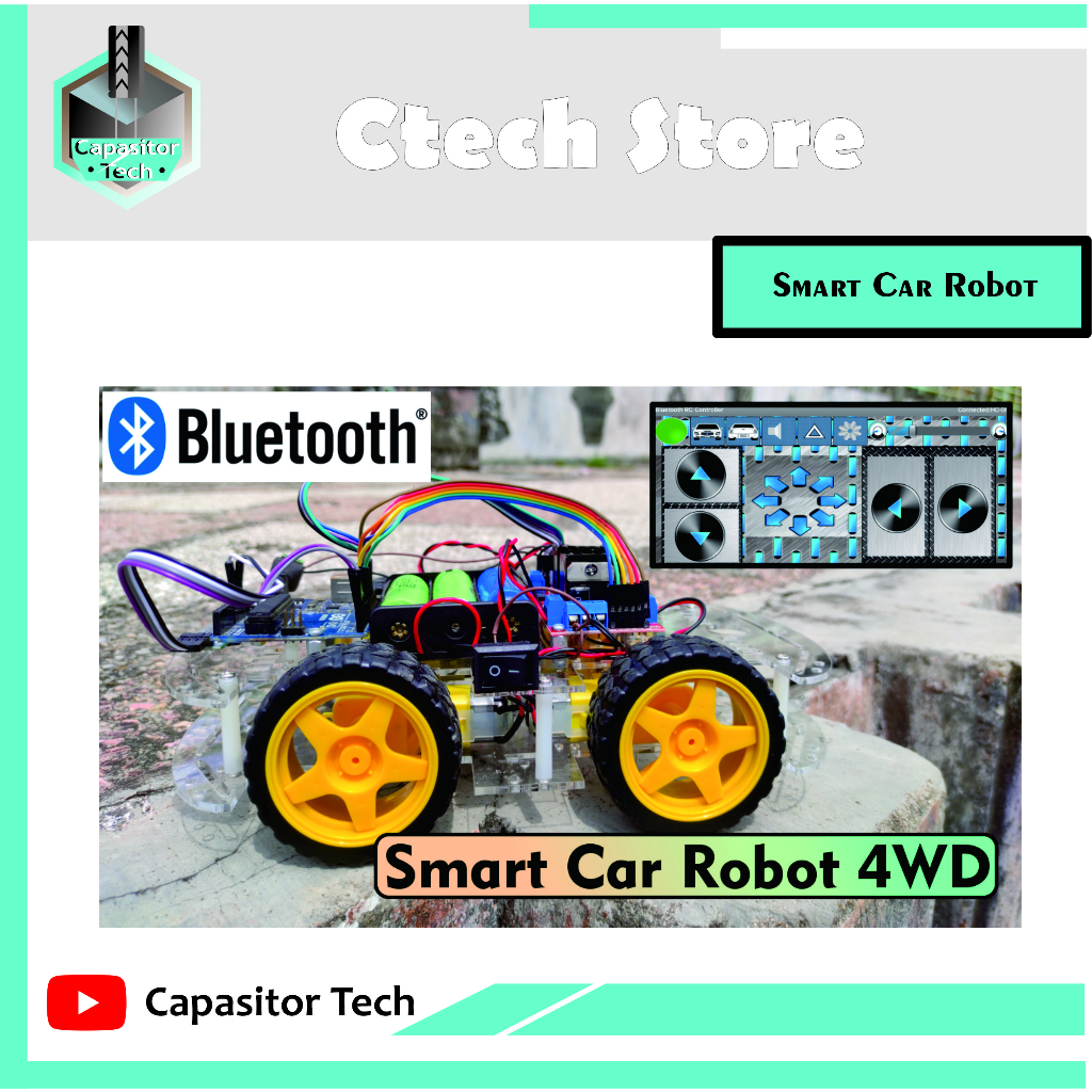 Jual Robot Smart Car 4WD Bluetooth dengan 2 Driver L298N Remote Kontrol ...