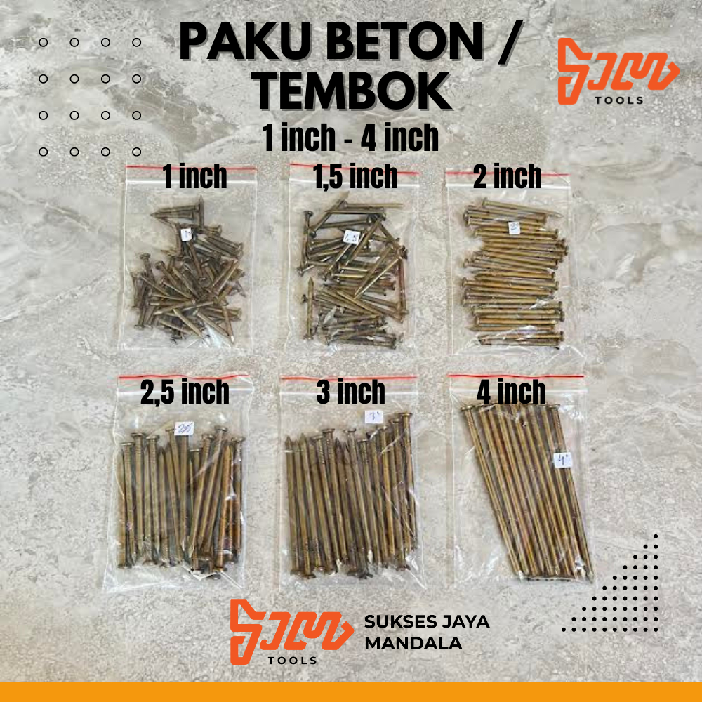 Jual Paku Tembok Paku Beton Kuning 1" - 4" | Shopee Indonesia