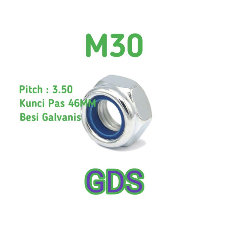 Jual Mur Nylon Galvanis M30 / Lock Nut Galvanis M30 | Shopee Indonesia