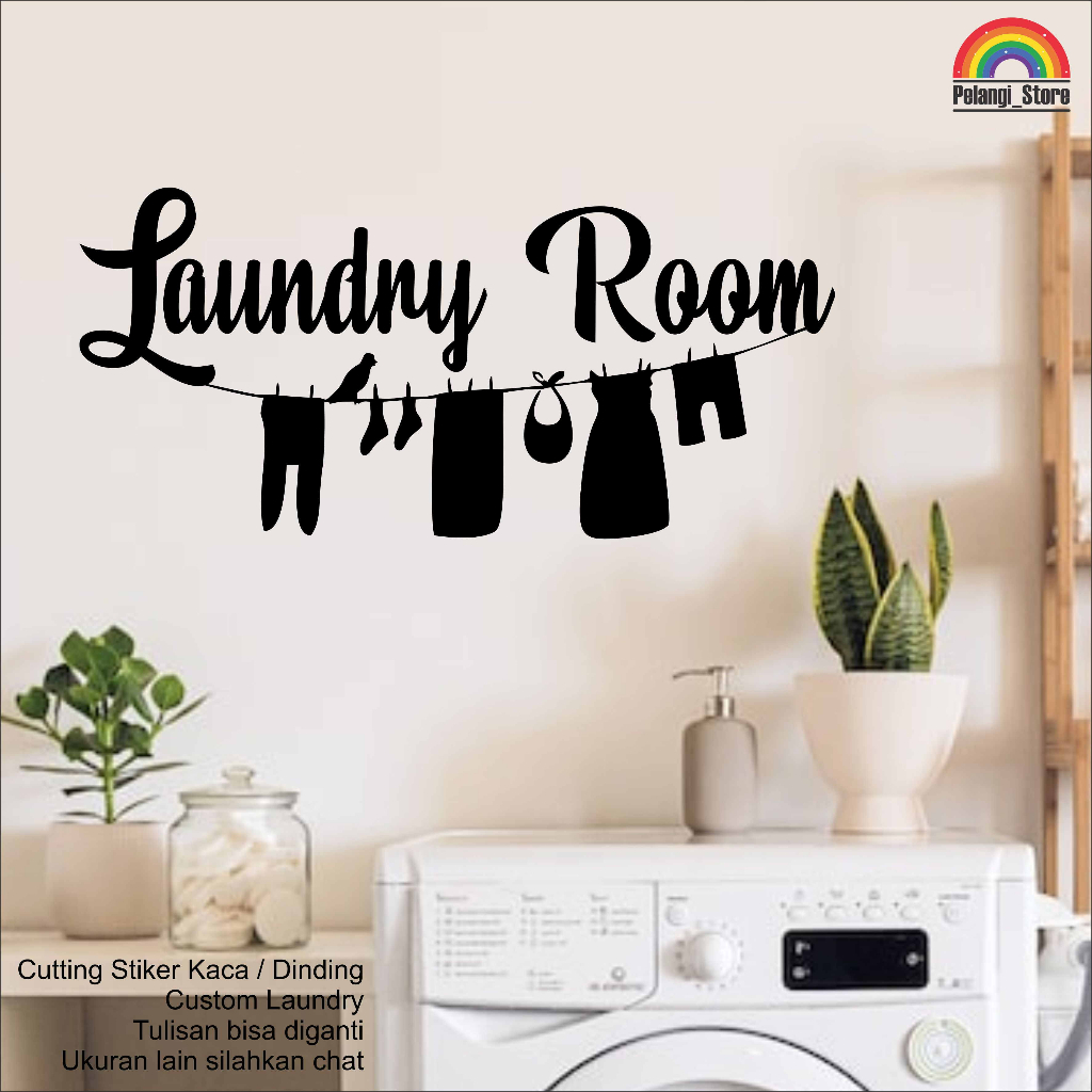 Jual Wall Sticker Stiker Dinding Laundry Room Mesin Cuci Hiasan ...