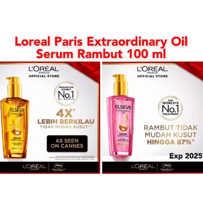 Jual LOREAL PARIS ELSEVE EXTRAORDINARY OIL GOLD/PINK HAIR TREATMENT ...