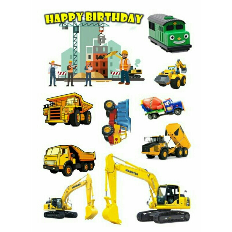 Jual Topper Cake Tema Truk EXCAVATOR / HIASAN kue Ultah Tema Truk ...