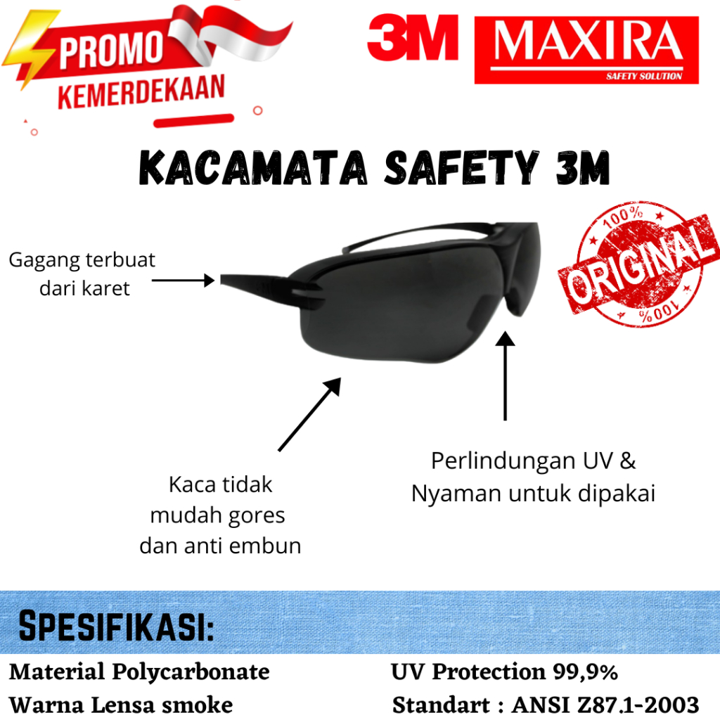 Jual Kacamata Safety 3M 10435 Hitam | Shopee Indonesia