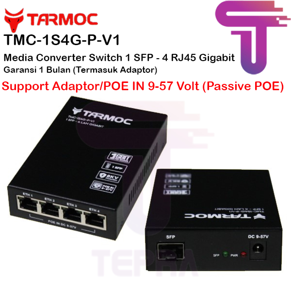 Jual Tarmoc TMC-1S4G-P-V1 | Switch Hub 1 SFP - 4 LAN Gigabit POE-in (9 ...