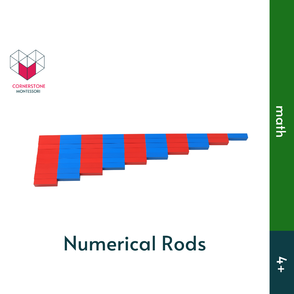 Jual Cornerstone Montessori Numerical Number Rods - Montessori Math ...