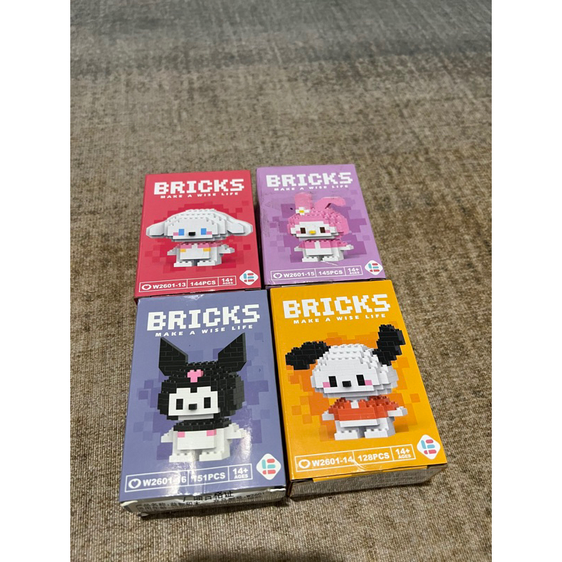 Jual mainan susun balok sanrio / bricks sanrio kuromi / pompompurin ...