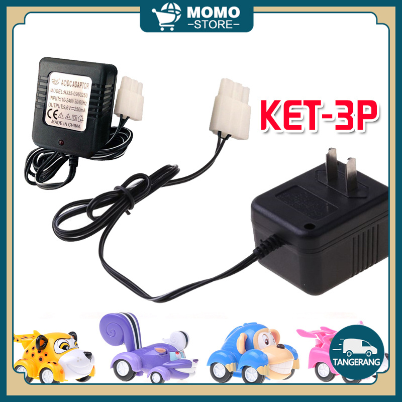 Jual Charger Mobil RC 3 Pin 9.6V/250mA Adaptor Baterai Remote Control ...