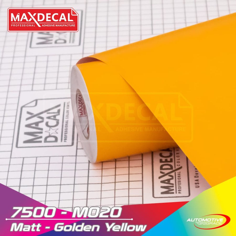 Jual MAXDECAL 7500 - M020 GOLDEN YELLOW Matt Skotlet Sticker Vinyl ...