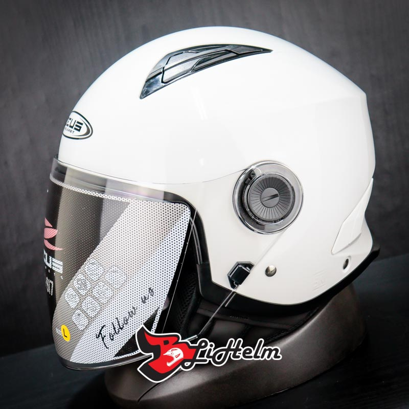 Jual HELM ZEUS ZS 617 SOLID WHITE | HALF FACE SNI | Shopee Indonesia