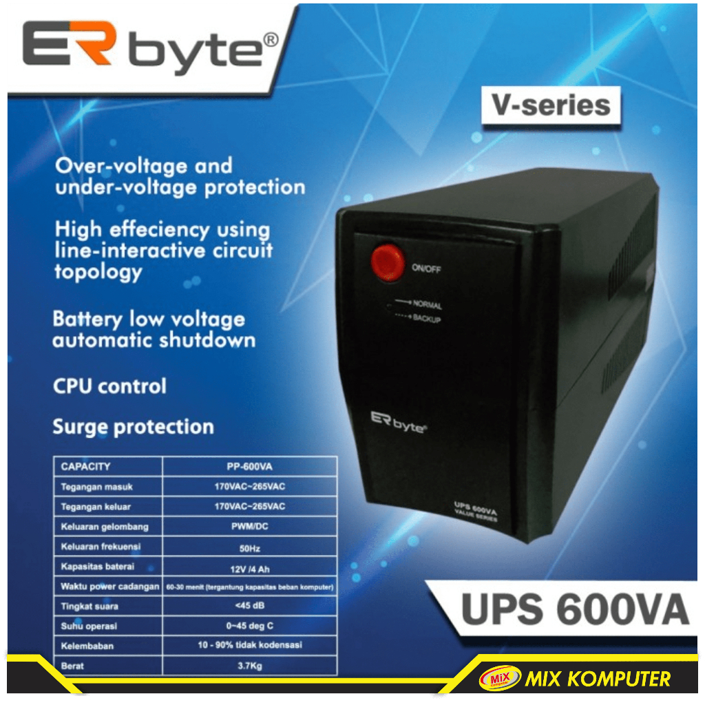 Jual ERbyte UPS V Series 600VA 300Watt | Shopee Indonesia