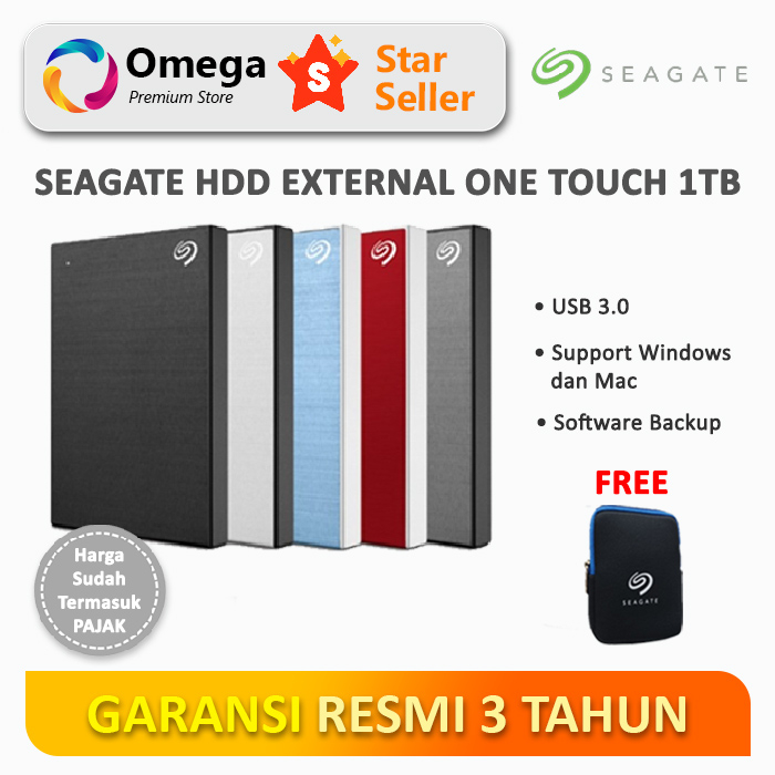 Jual Seagate One Touch HDD / Hardisk Eksternal 1TB USB3.2 | Shopee ...