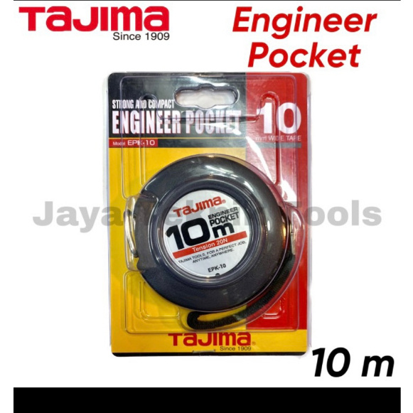 Jual Meteran Engineer Pocket Tajima 10 m Roll Meter Flexible Steel Besi | Shopee Indonesia