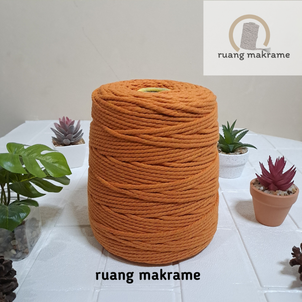 Jual tali katun macrame 4mm 3ply 1kg warna tali katun makrame cotton ...