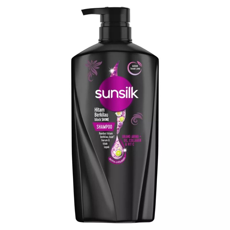 Jual Sunsilk Hitam Berkilau Black shine shampoo 650ml | Shopee Indonesia