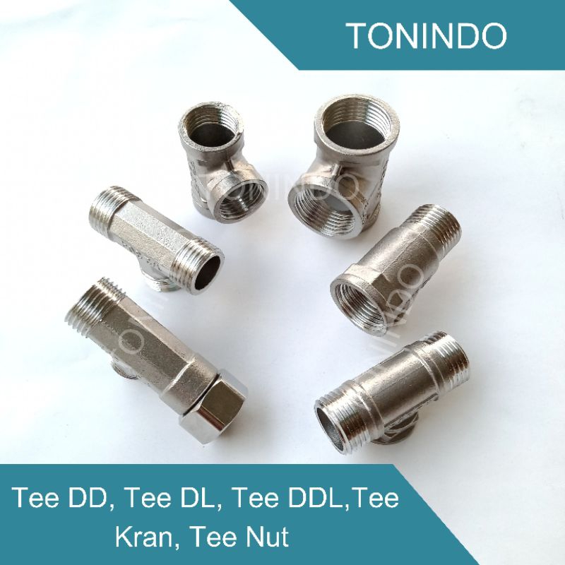 Jual Tee Drat Luar Dalam Stainless Nepel Sambungan T | Shopee Indonesia