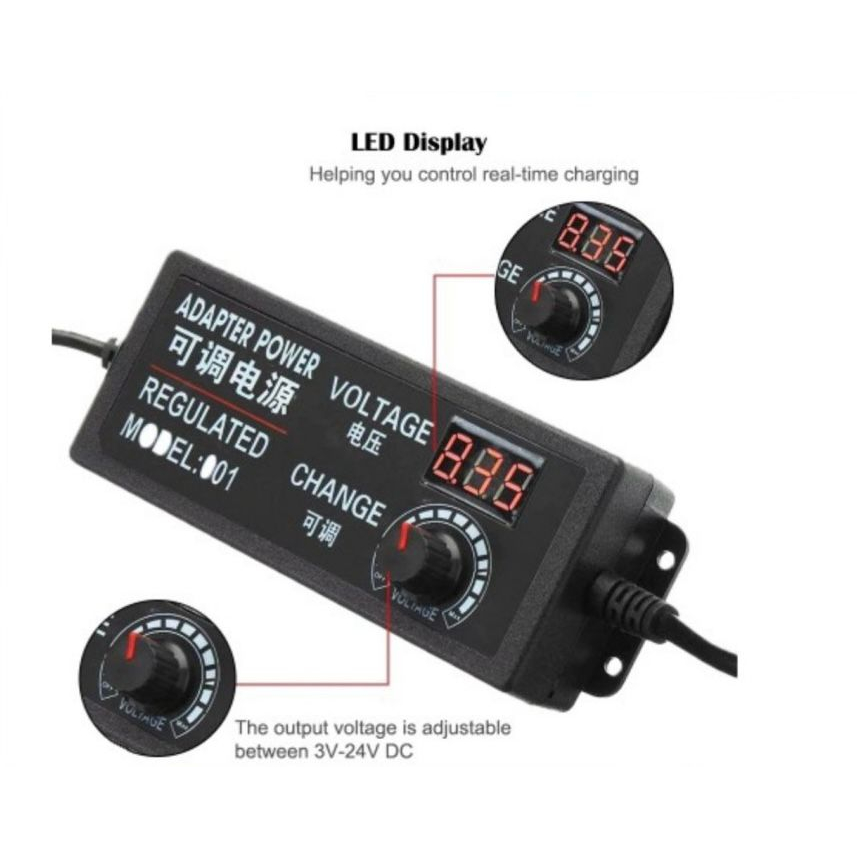 Jual Adjustable Adaptor 3V 24V 3-24V DC 3A DAN 5A Switching Power ...