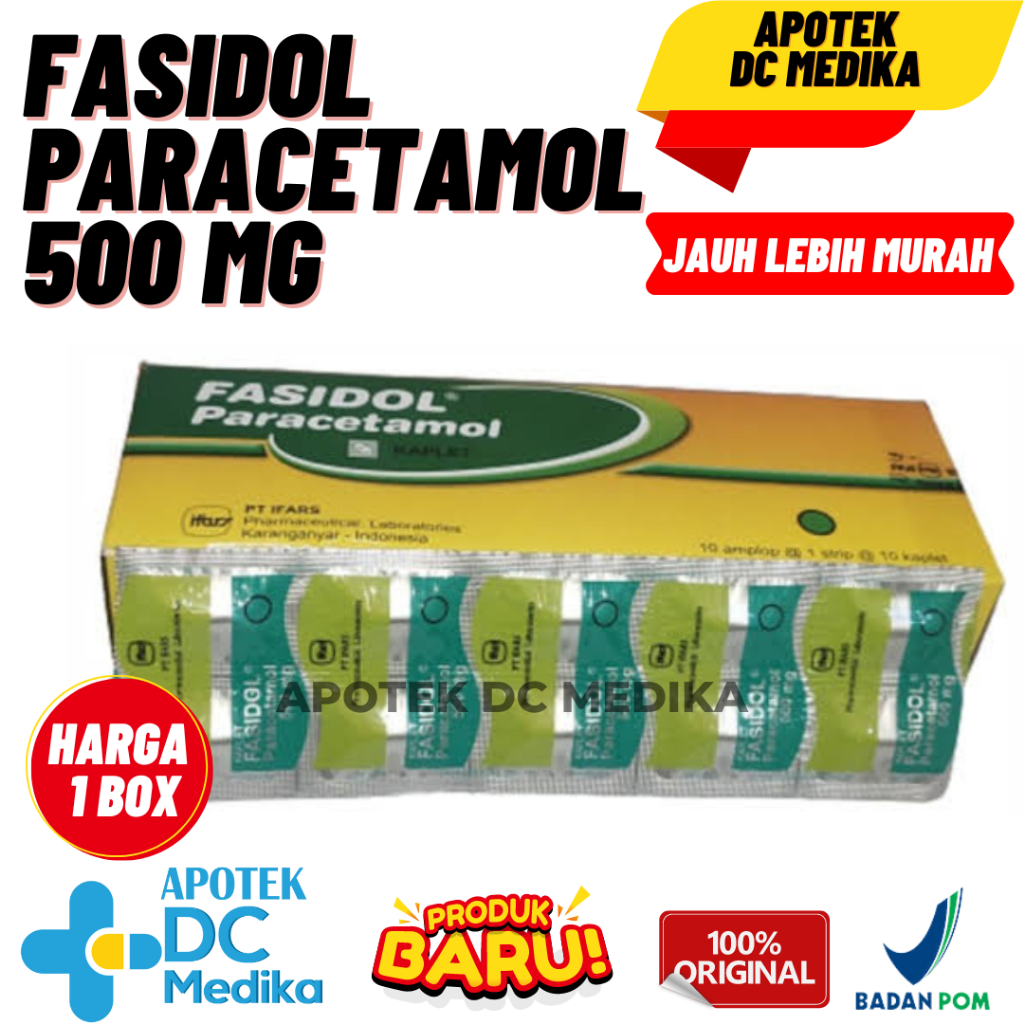 Jual FASIDOL BOX / 100 TABLET / 10 STRIP / PARACETAMOL / PARASETAMOL ...