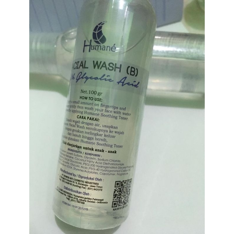 Jual HUMANE FACIAL WASH GLYCOLIC ACID ( Kulit Normal ) | Shopee Indonesia