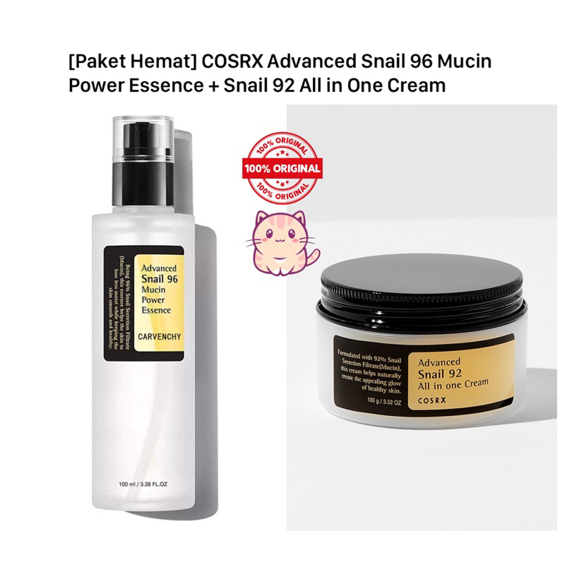 Jual [Paket Hemat] COSRX Advanced Snail 96 Mucin Essence + Snail 92 All ...