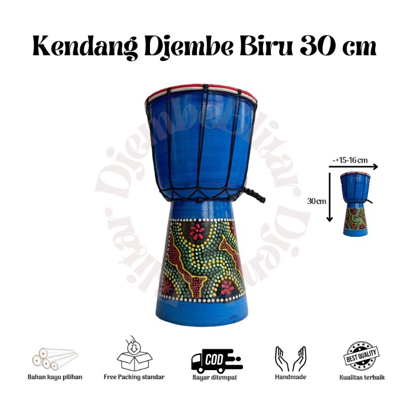 Jual Kendang Jimbe Biru 30 cm Mainan Gendang Ketipung Alat Musik ...
