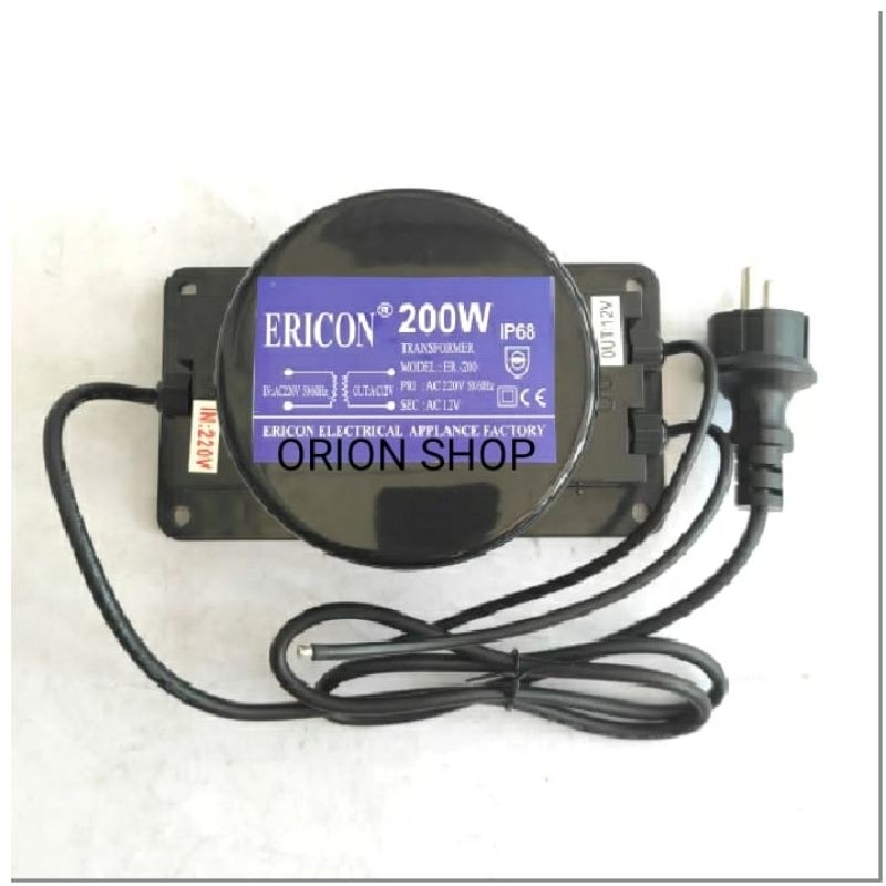 Jual Trafo lampu kolam renang 200W AC 12V IP 68 ERICON | Shopee Indonesia