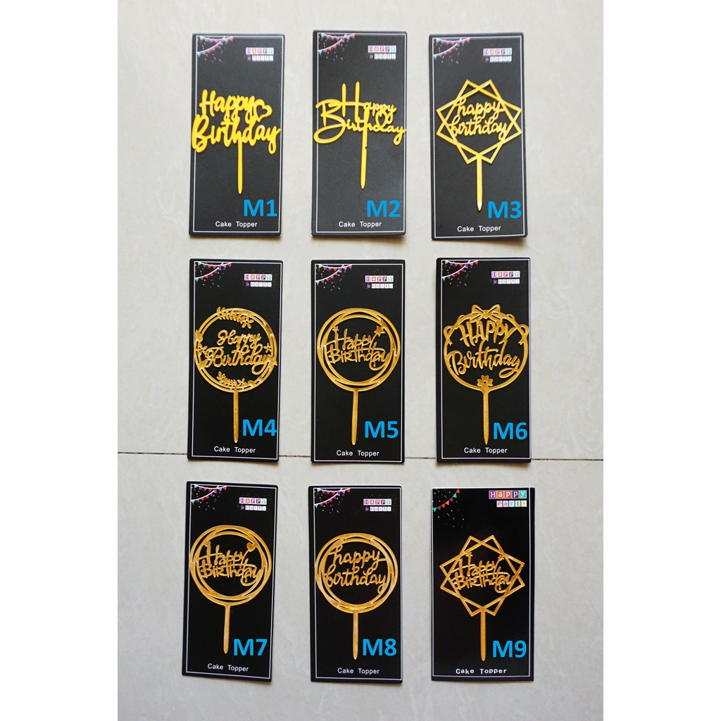 Jual Cake Topper Happy Birthday Gold / Topper Cake Dekorasi Kue Ultah ...