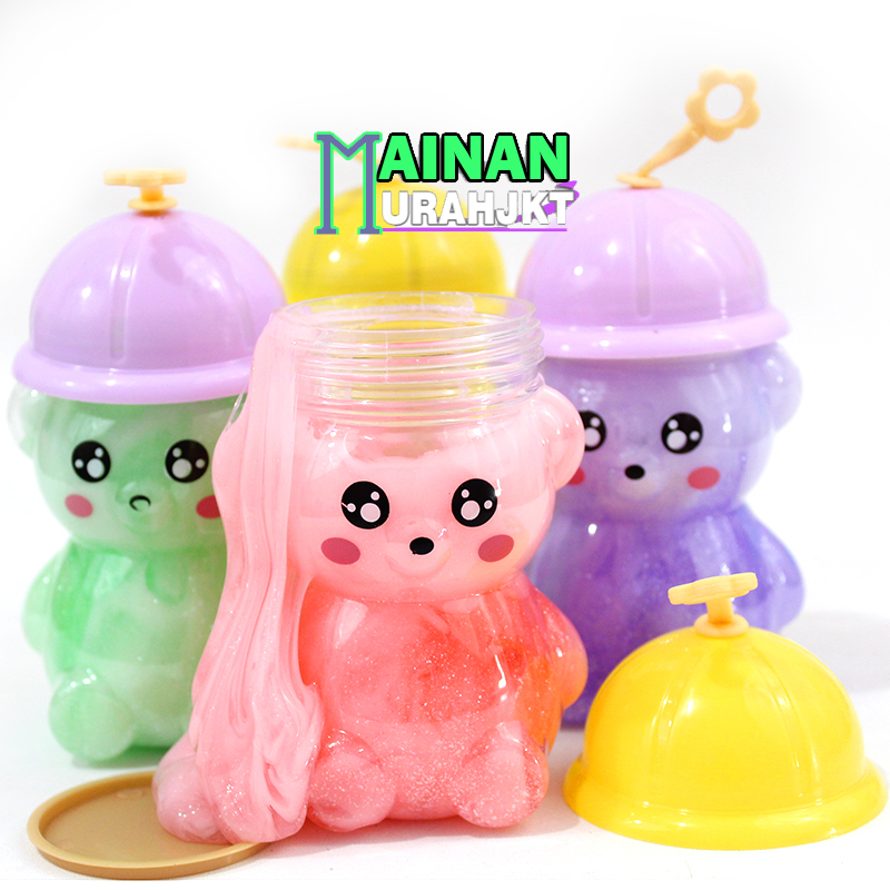 Jual MAINAN ANAK MURAH SLIME PASTEL BOTOL PANDA LUCU BERTOPI SLIME ...