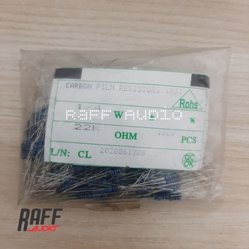Jual 10 pcs - Resistor 22K Ohm 22 Kilo Ohm 1/4 watt RRC | Shopee Indonesia