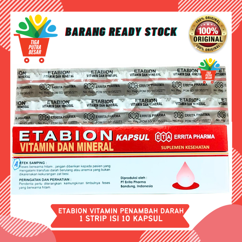 Jual ETABION MULTIVITAMIN MINERAL 1 STRIP ISI 10 KAPSUL | Shopee Indonesia