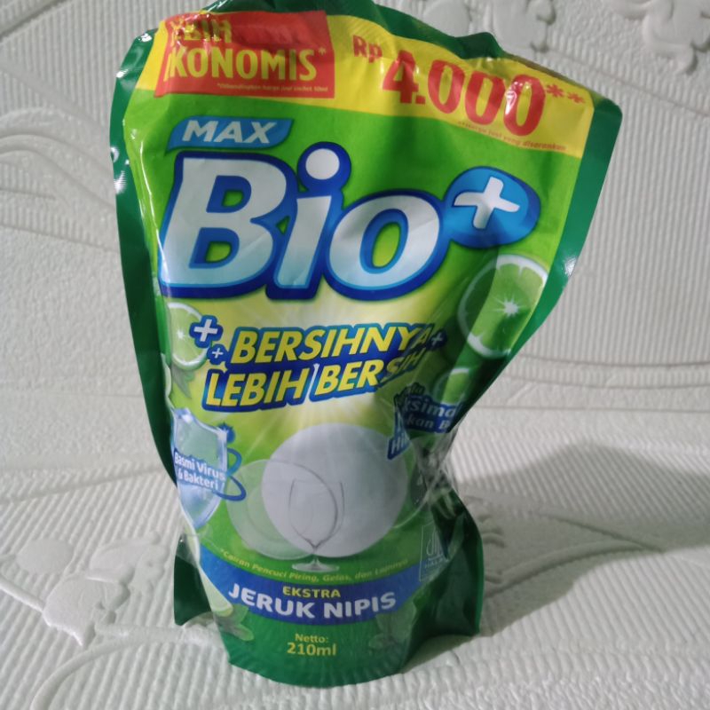 Jual Pencuci Piring Max Bio Plus 210ml+50ml (3 pc) | Shopee Indonesia
