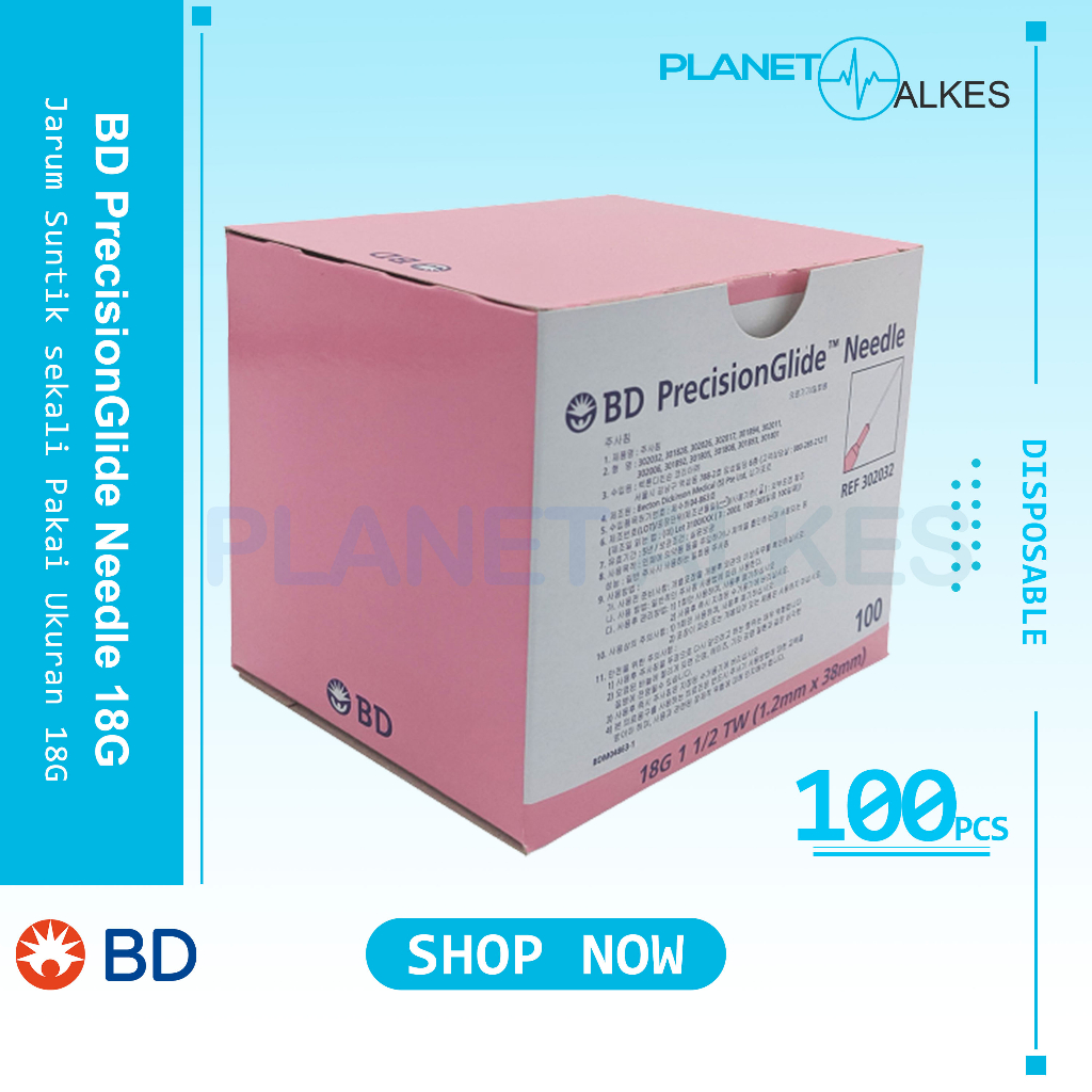 Jual BD Needle 18G / BD Precision Glide 18G 23G 24G 25G 26G 27G 30G | Shopee Indonesia