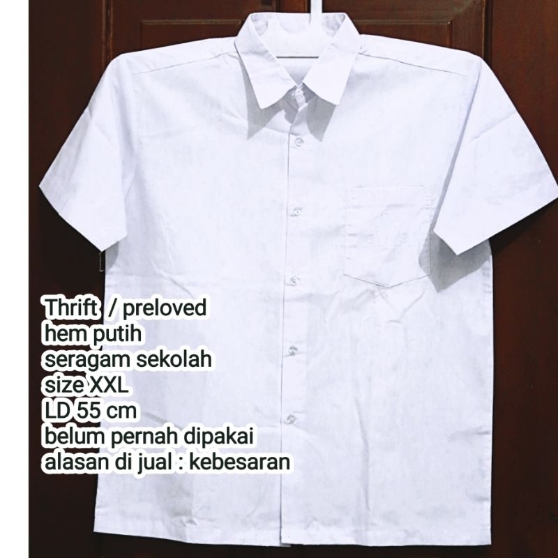 Jual TERMURAH BAJU SERAGAM SEKOLAH HEM PUTIH XXL | Shopee Indonesia