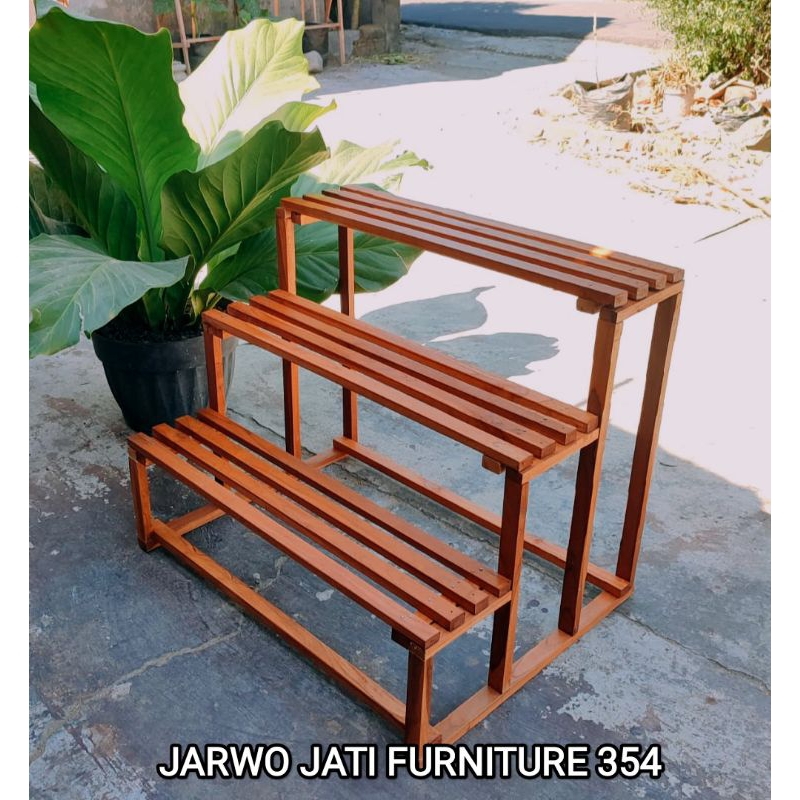 Jual Rak Susun pot bunga Full kayu Jati | Shopee Indonesia